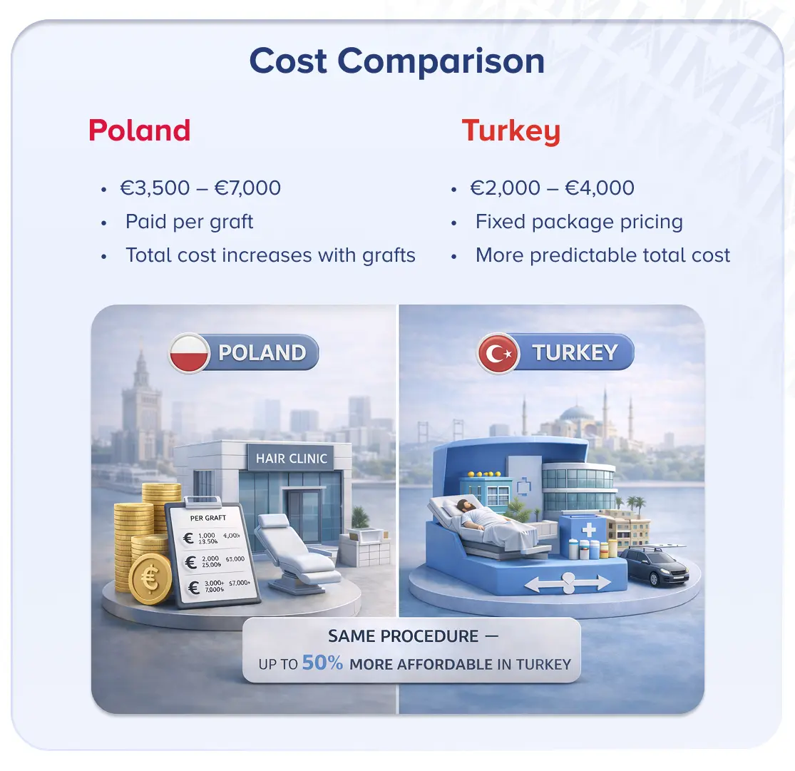 Hair Transplant Poland vs Turkey - Medart Hair